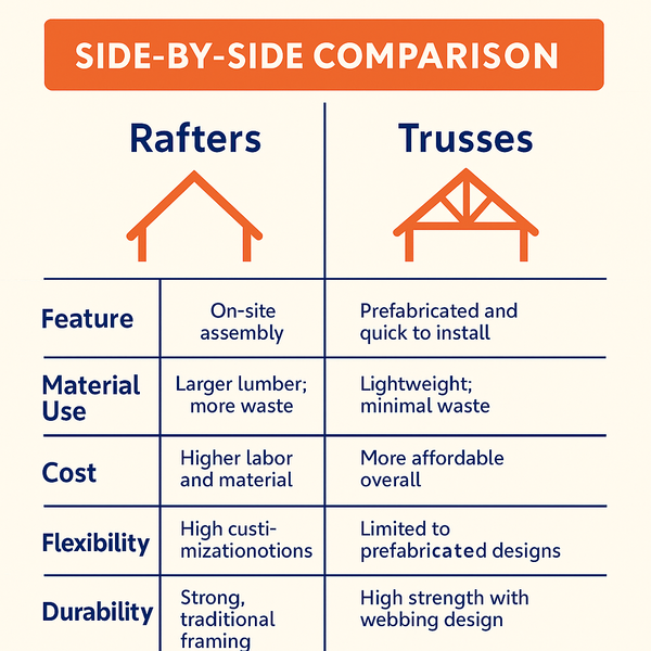 Rafters vs Trusses: Pros and Cons for Your New Roof